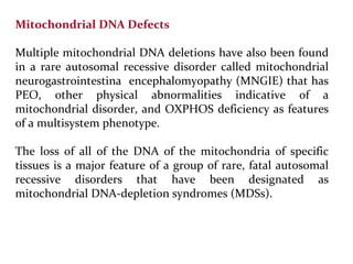 Mitochondrial disorders | PPT
