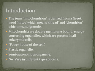 Mitochondria | PDF