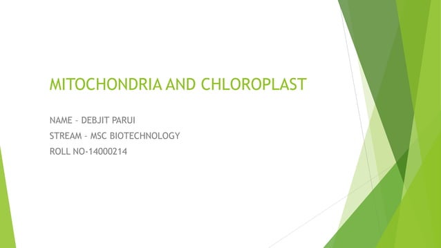 Mitochondria Choloropast - Debjit Parui | PPT