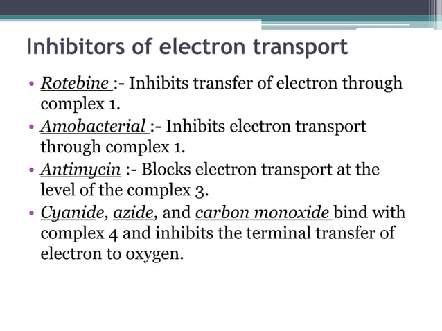 Mitochondrial and bacterial electron transport, oxidation reduction by ...