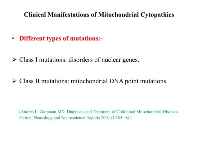 Mitochondrial diseases | PPTX | Genetics | Science