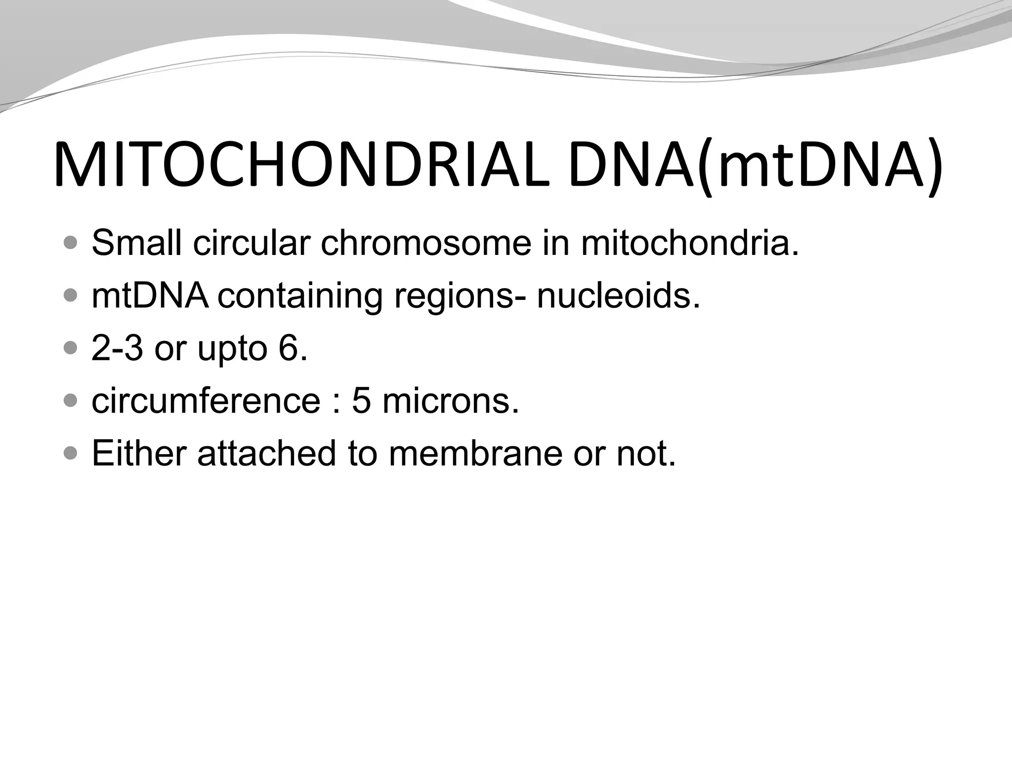 Mitochondrial dna and dysfunctions | PPTX