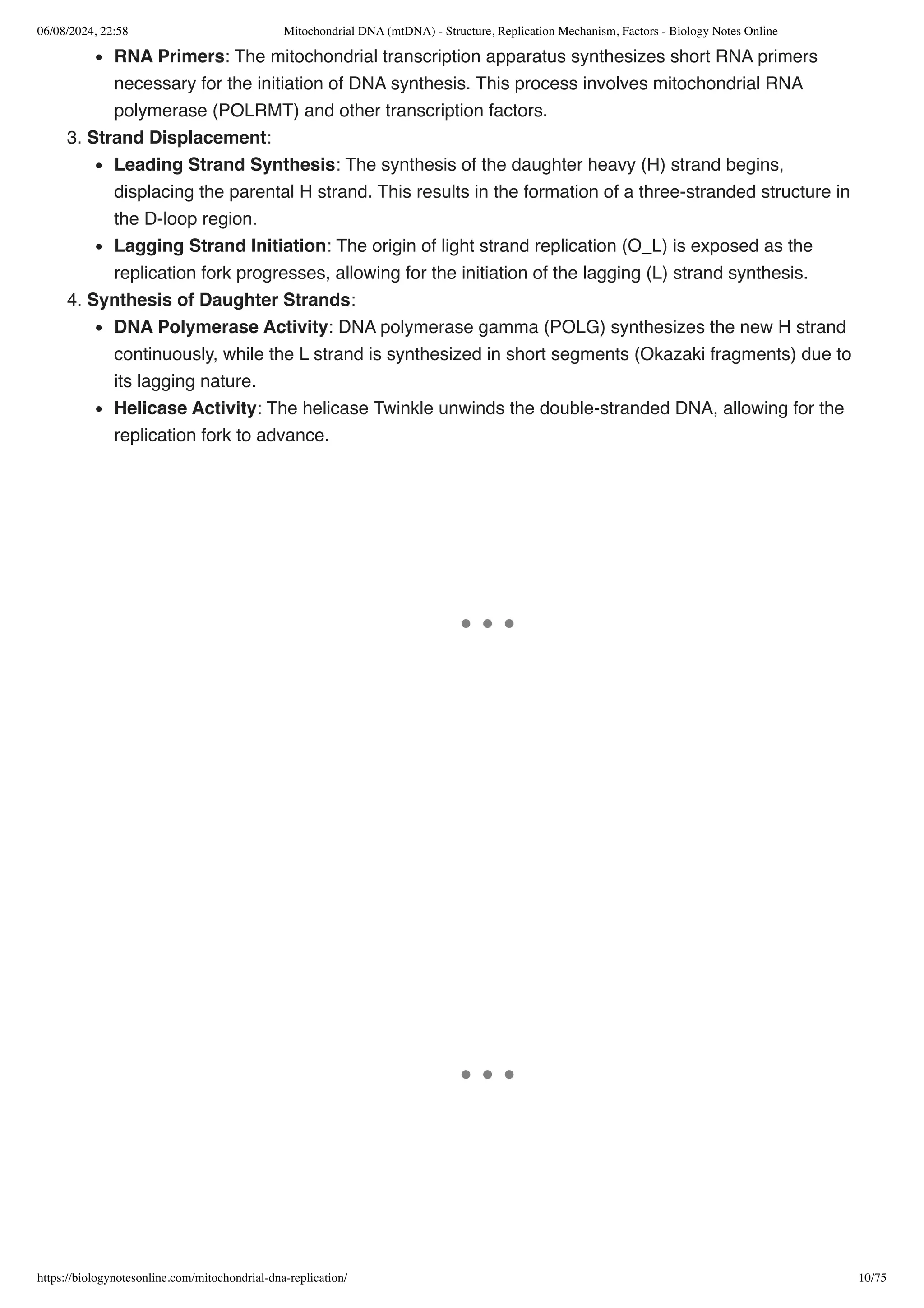 Mitochondrial DNA (mtDNA) - Structure, Replication Mechanism, Factors ...