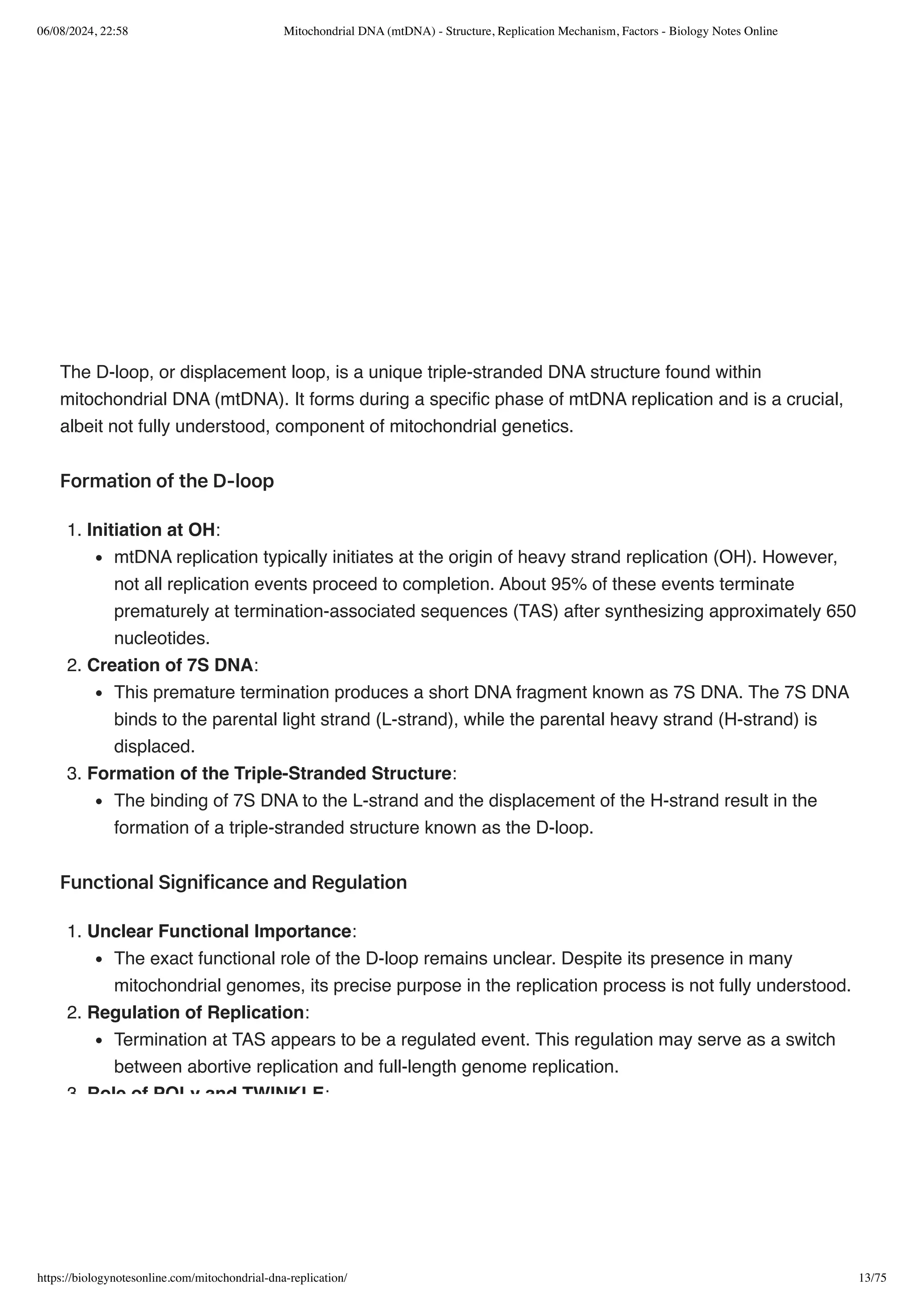 Mitochondrial DNA (mtDNA) - Structure, Replication Mechanism, Factors ...