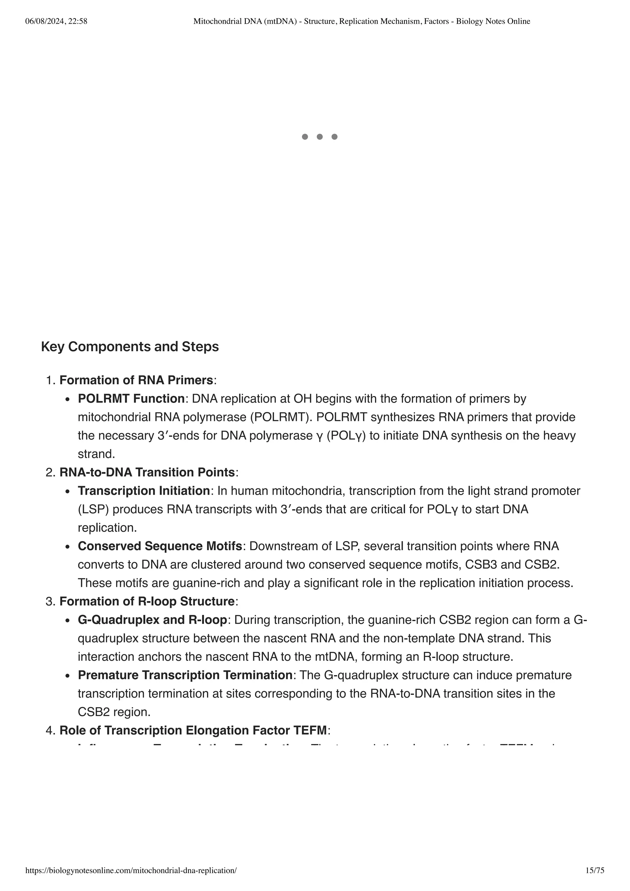 Mitochondrial DNA (mtDNA) - Structure, Replication Mechanism, Factors ...