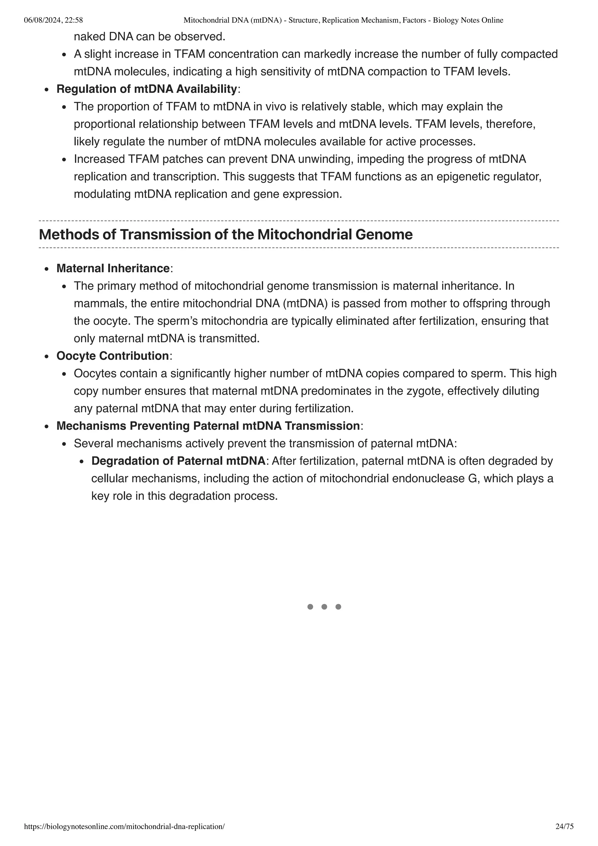 Mitochondrial DNA (mtDNA) - Structure, Replication Mechanism, Factors ...
