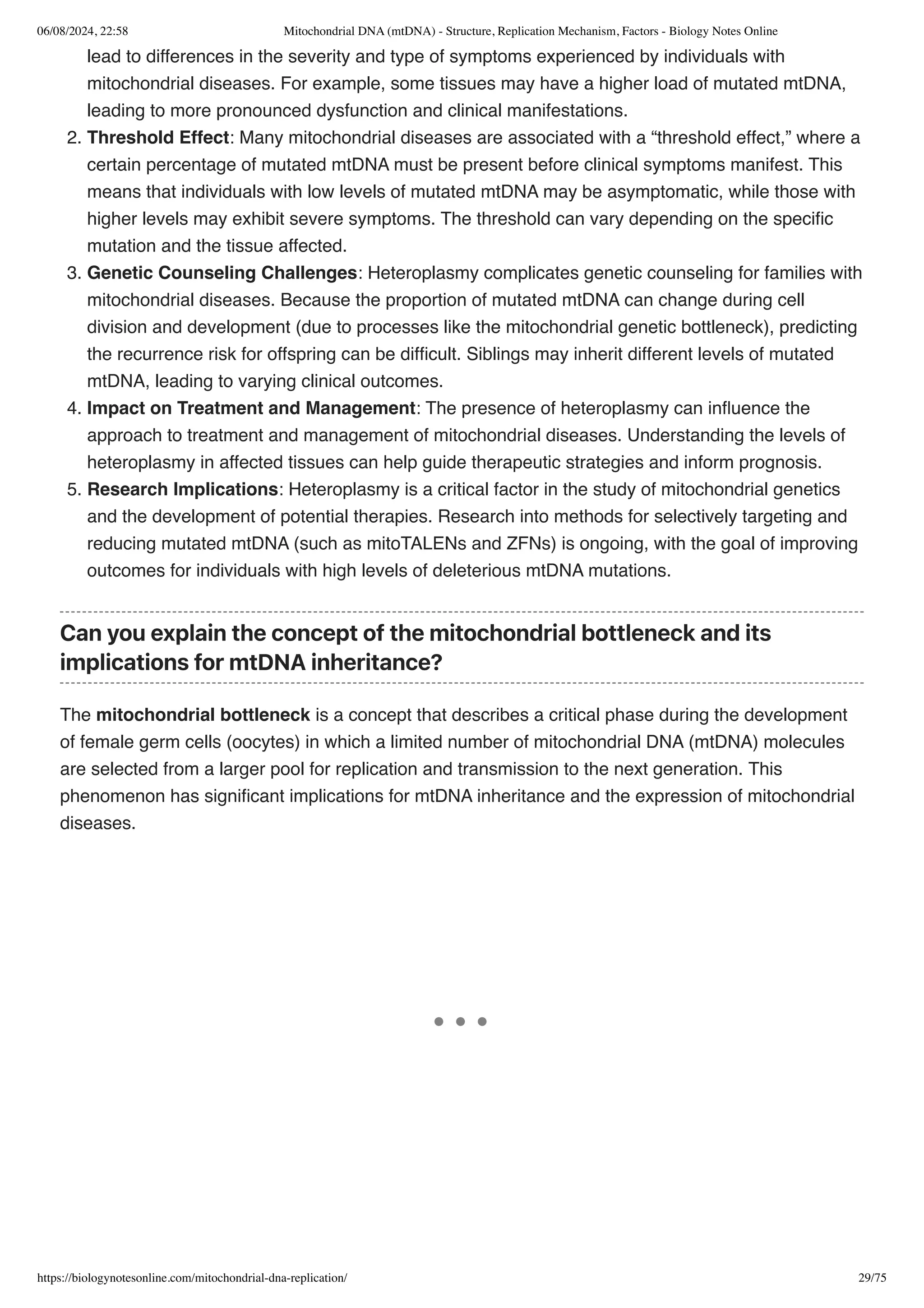 Mitochondrial DNA (mtDNA) - Structure, Replication Mechanism, Factors ...