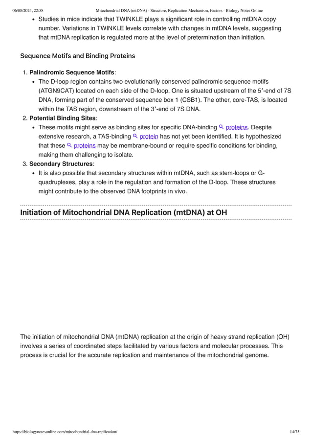 Mitochondrial DNA (mtDNA) - Structure, Replication Mechanism, Factors ...
