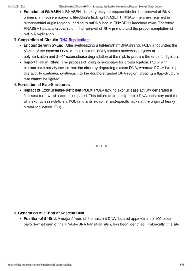 Mitochondrial DNA (mtDNA) - Structure, Replication Mechanism, Factors ...