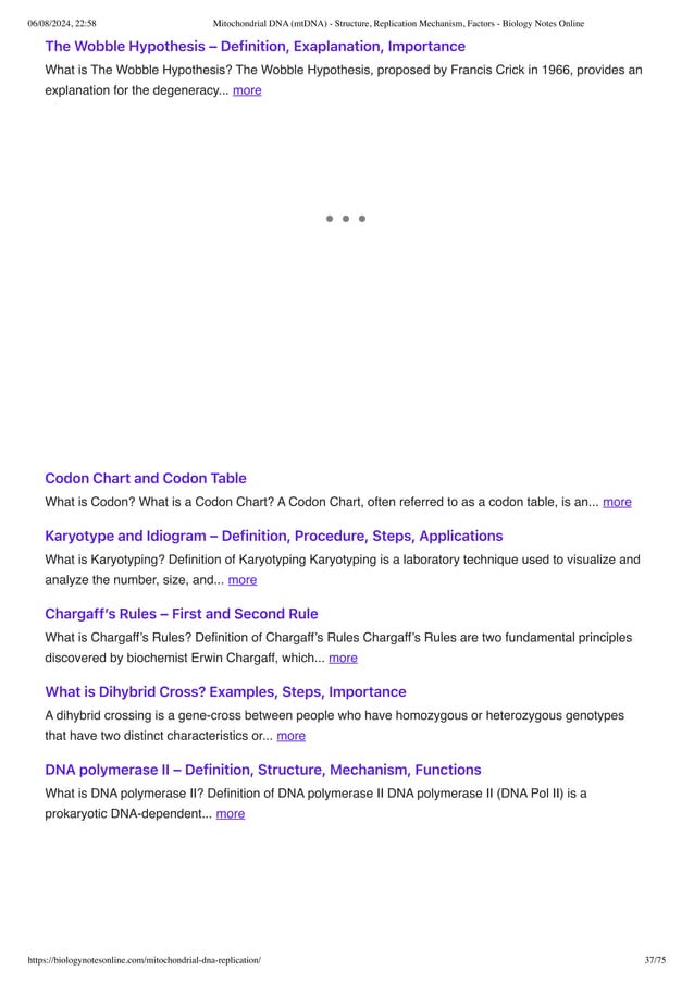 Mitochondrial DNA (mtDNA) - Structure, Replication Mechanism, Factors ...