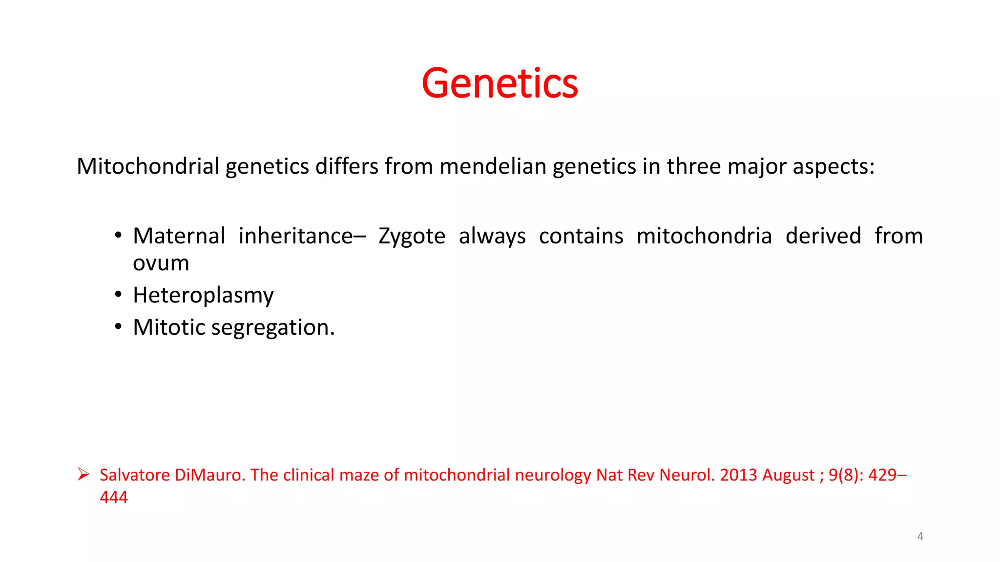 Mitochondrial genes and neurology | PPTX | Genetics | Science