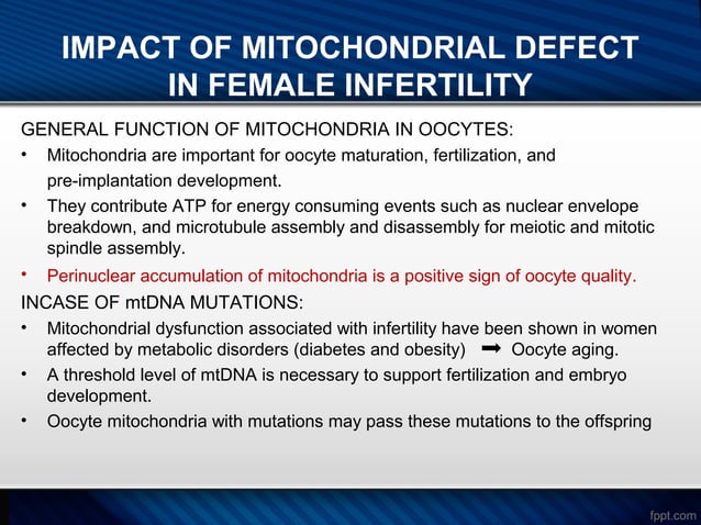 Mitochondrial Inheritance in Man | PPT | Infertility | Reproductive Health