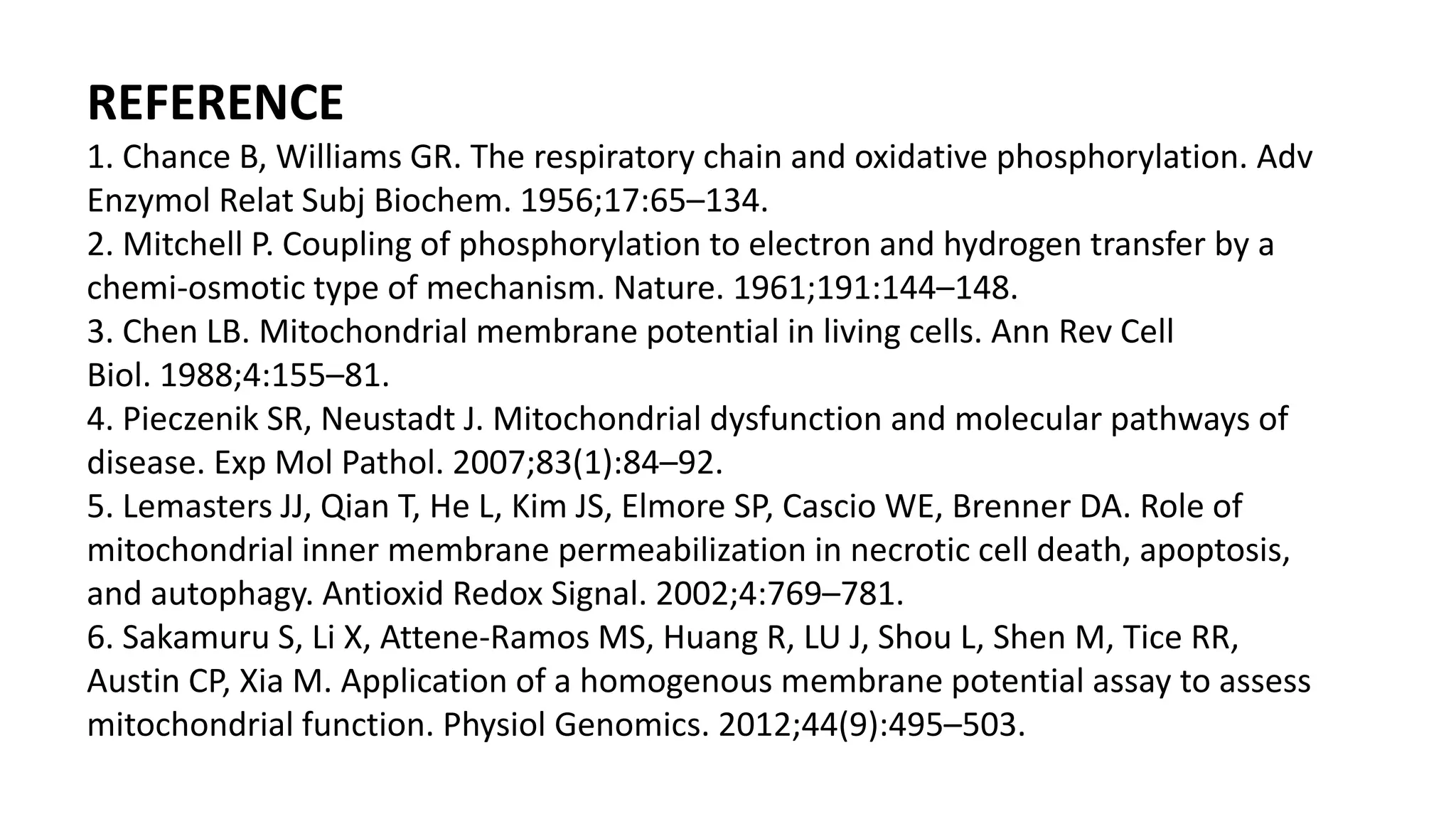 Mitochondrial membrane potential assay | PPT