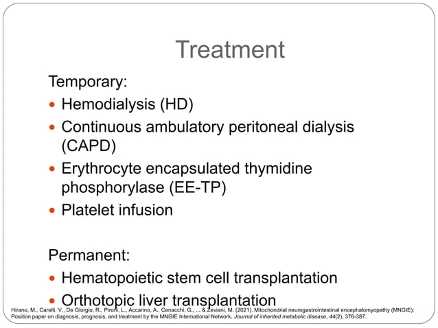 Mitochondrial Neurogastrointestinal Encephalomyopathy (MNGIE).pptx ...