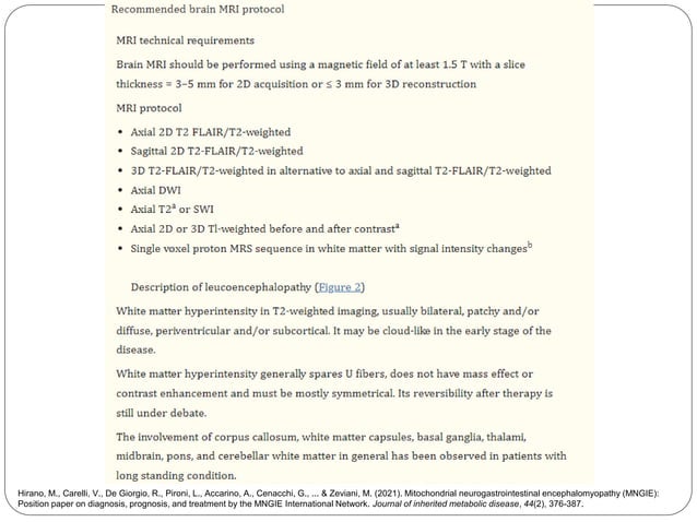 Mitochondrial Neurogastrointestinal Encephalomyopathy (MNGIE).pptx ...