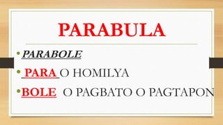 Mitolohiya pandiwa at parabula | PPTX