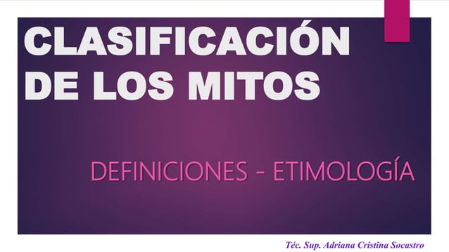 Mitos clasificacion | PPT