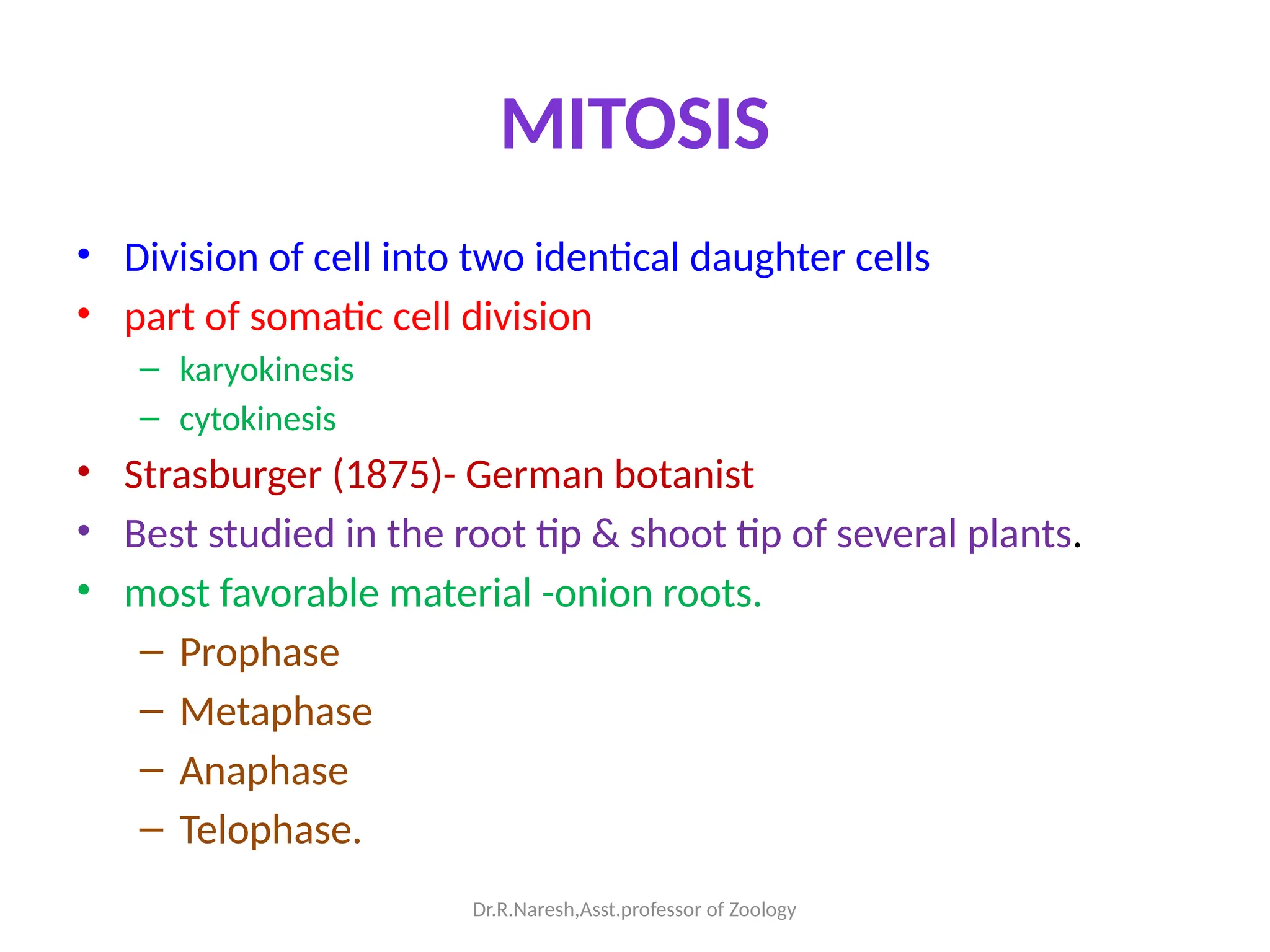DIFFERENT PHASES OF MITOSIS-CELL DIVISION | PPT