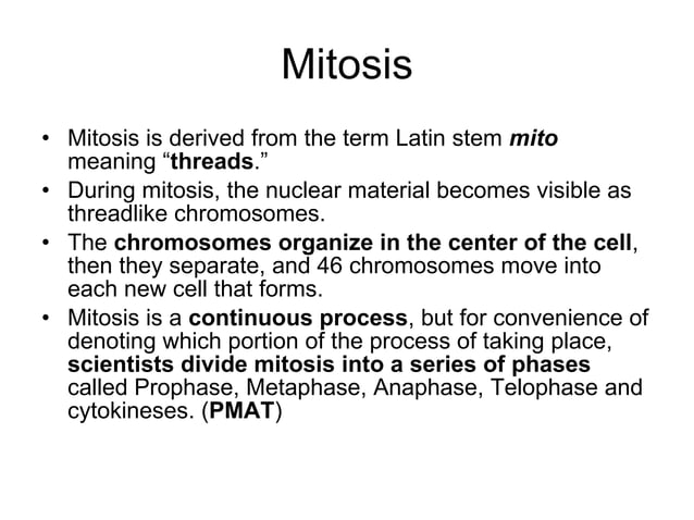 Mitosis and cell reproduction | PPT