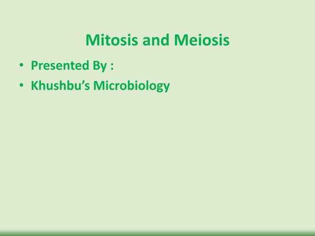 Mitosis and meiosis | PPT
