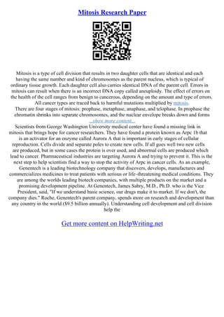 Mitosis Essay | PDF