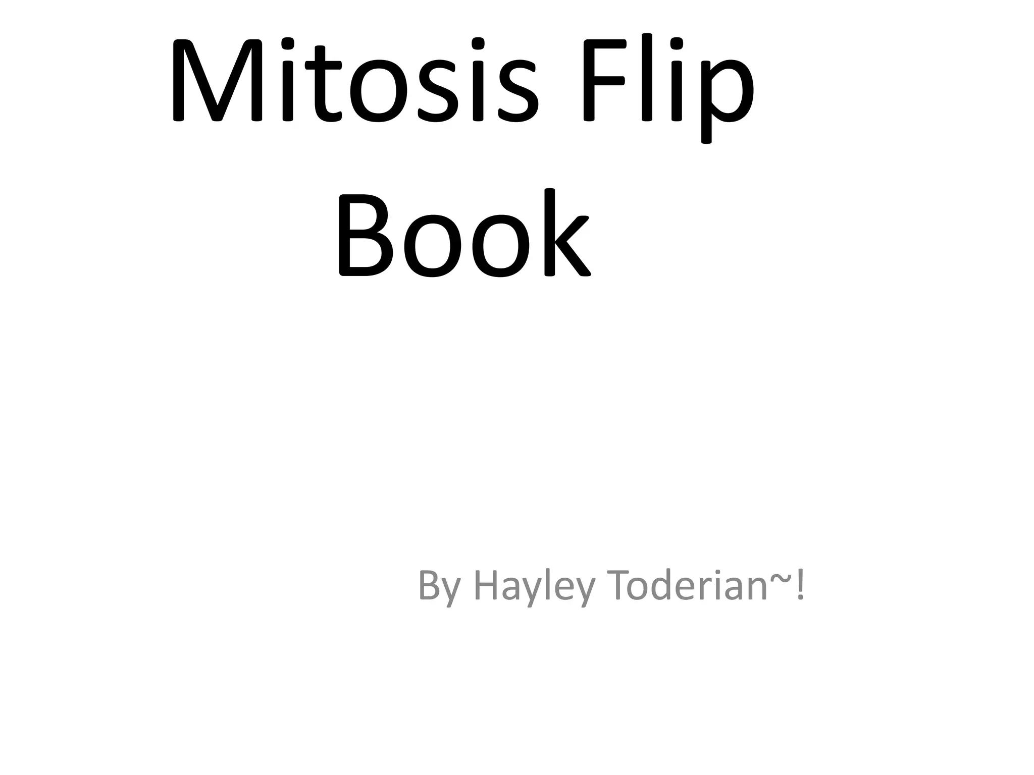 Mitosis Flip Book | PPTX
