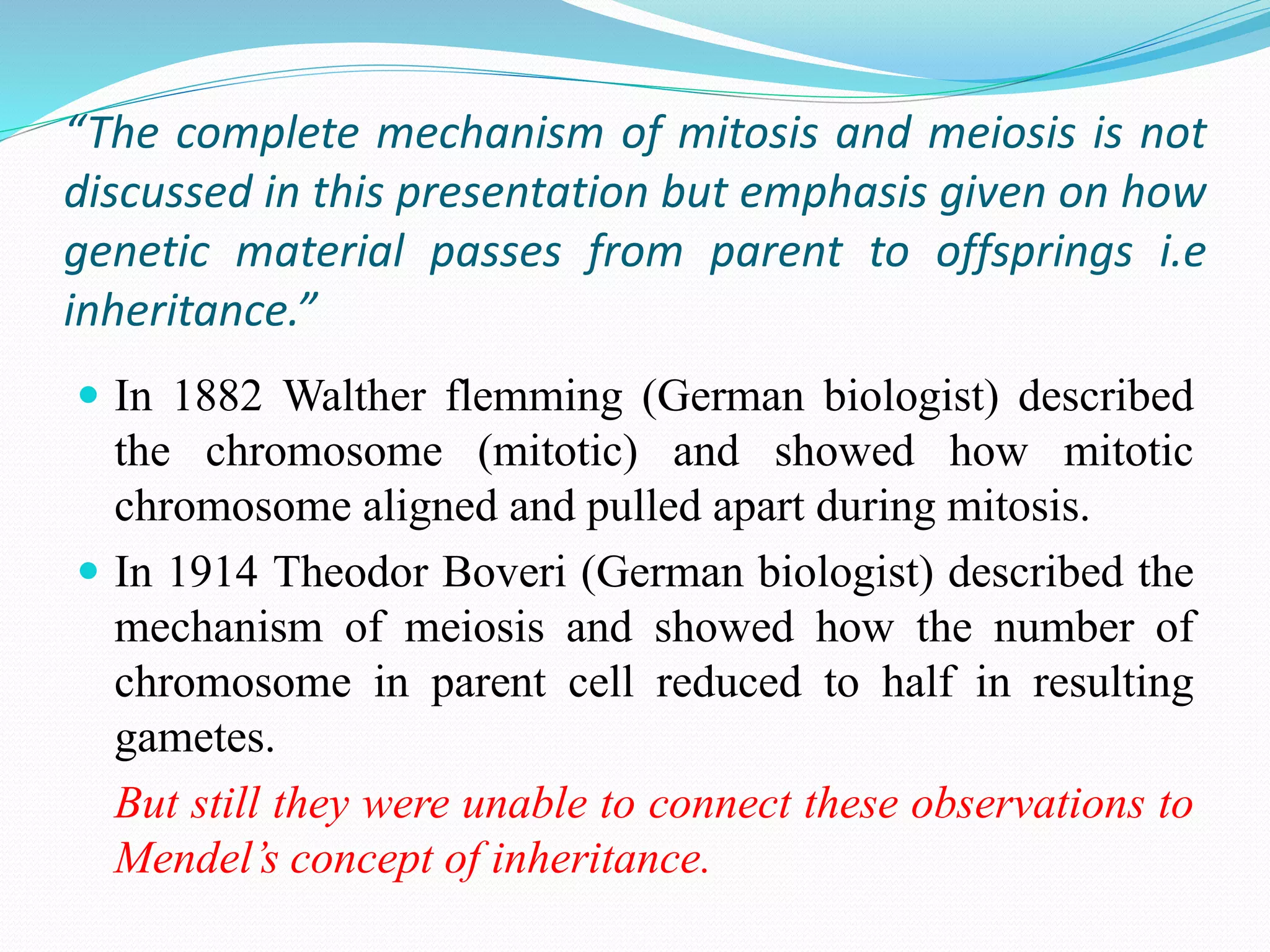 Mitosis, meiosis and inheritance | PPTX