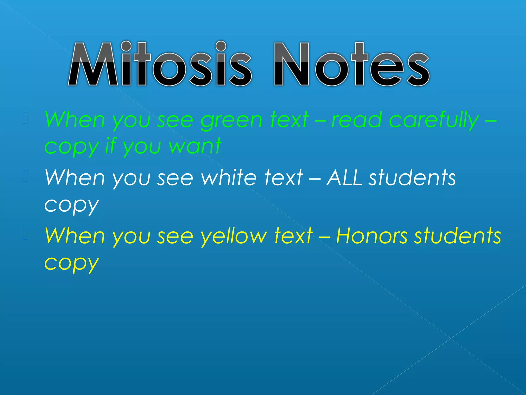 Mitosis Notes 7th grade level | PPT