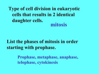 Mitosis review | PPT