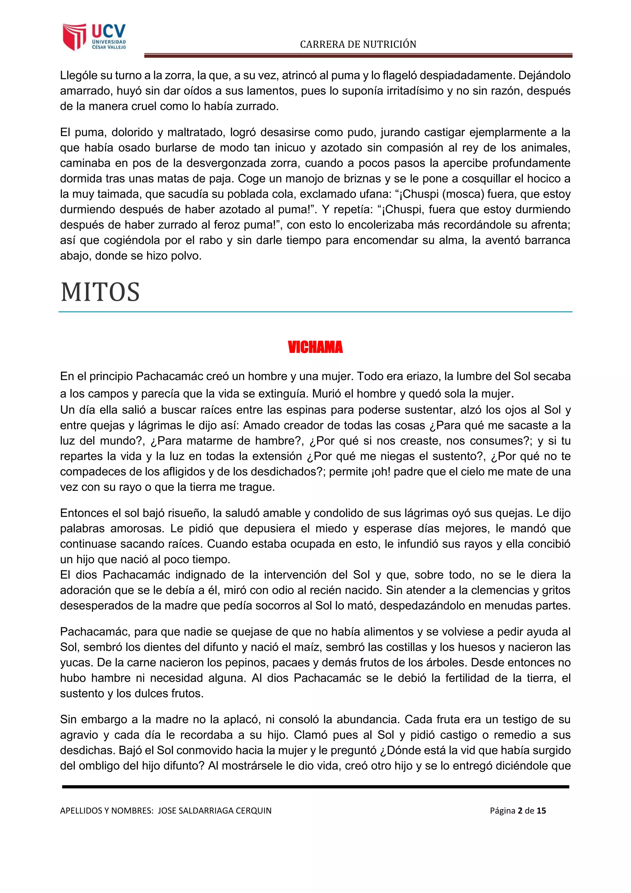 Mitos peruanos | PDF