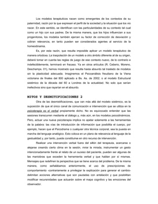 Mitos y desmitificaciones del modelo sistemico | PDF
