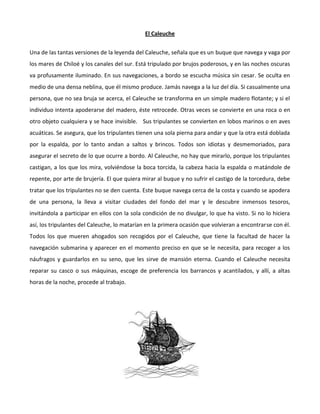 Mitos y leyendas chilenas | PDF
