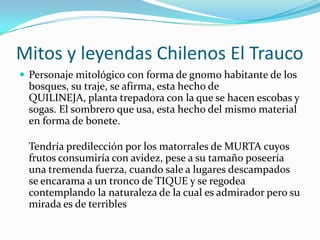 Mitos Y Leyendas Universales y Chilenos | PPTX