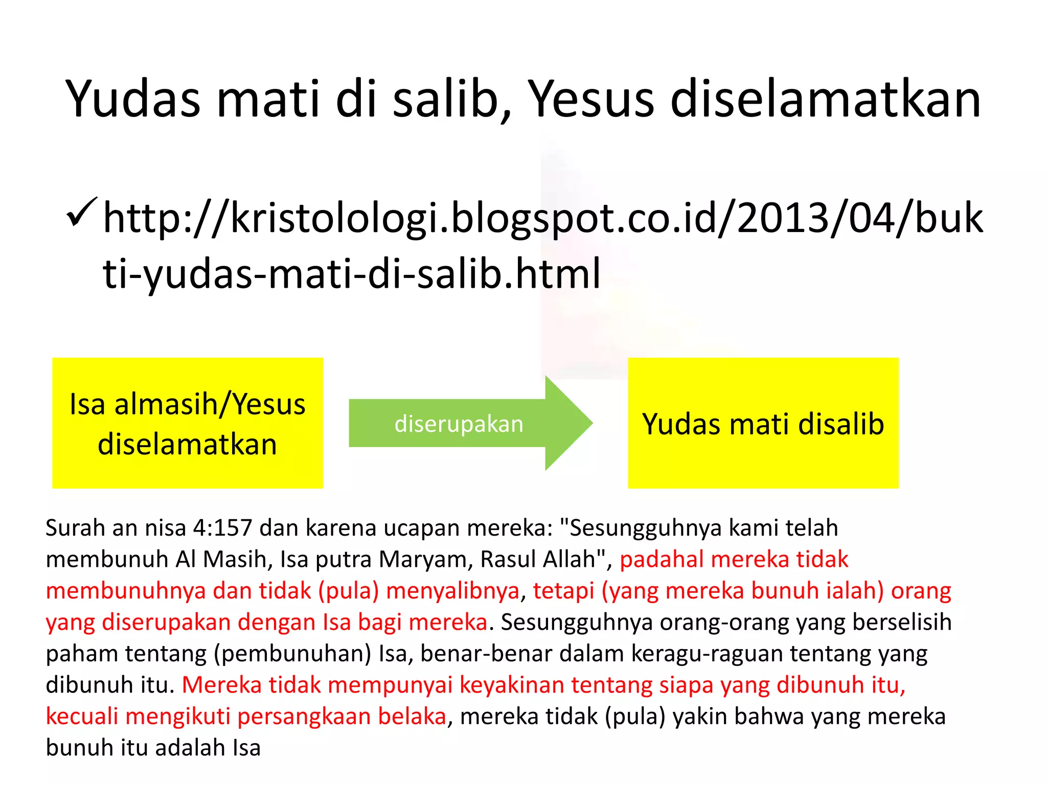 Mitos yudas mati yesus disalib | PPT