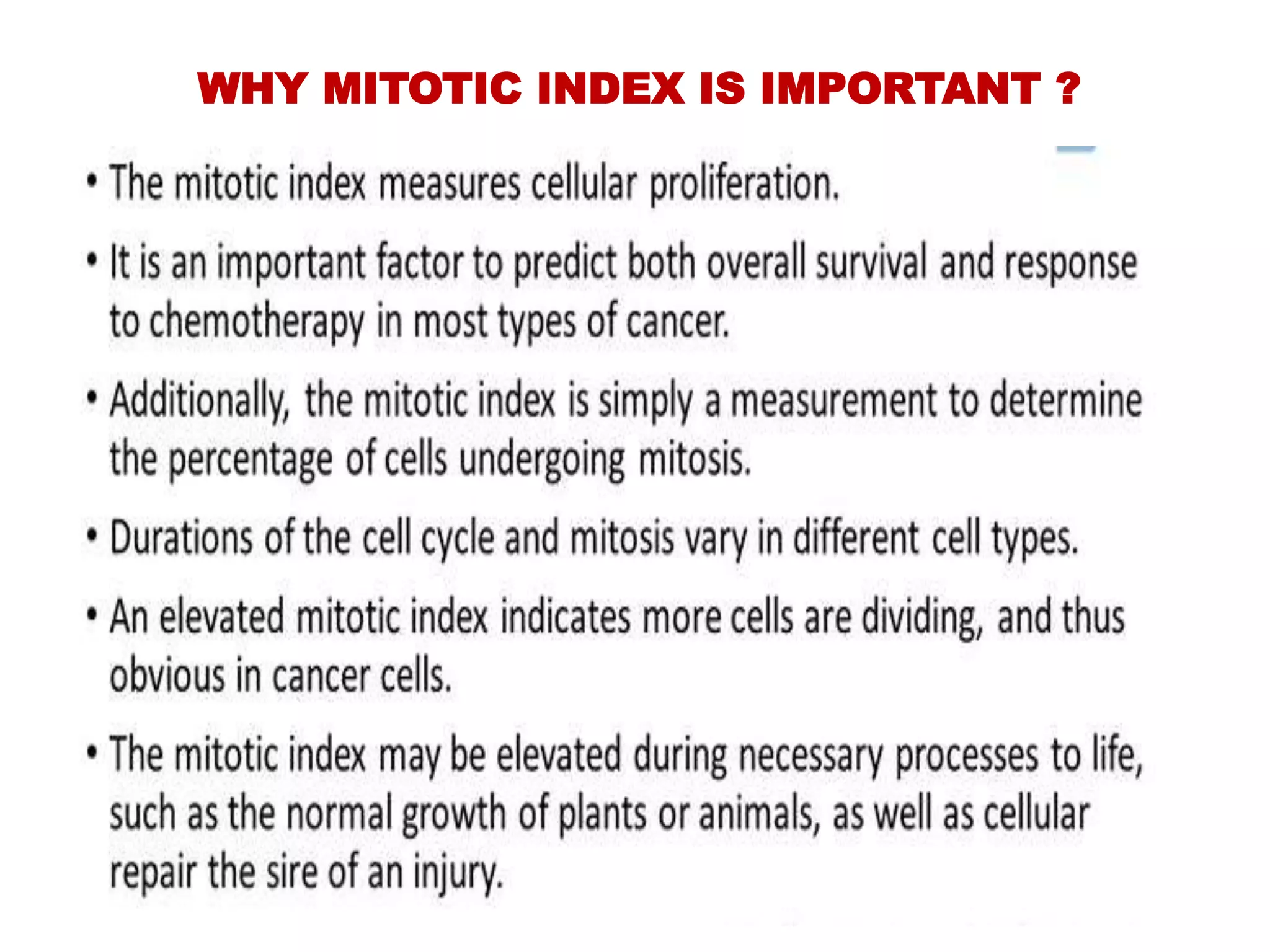 Mitotic index calculation and importance | PPTX