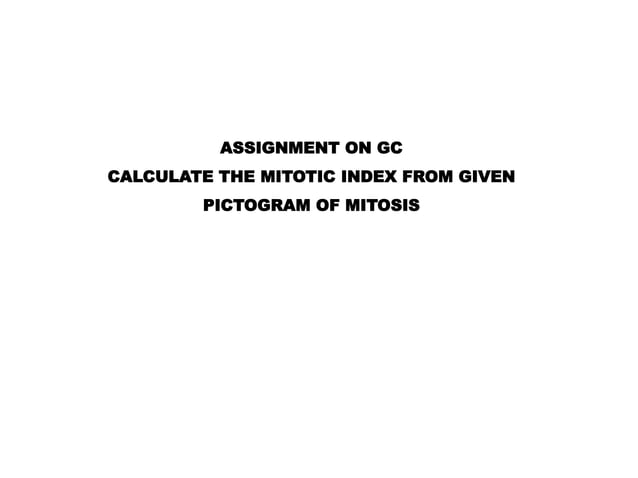 Mitotic index calculation and importance | PPTX