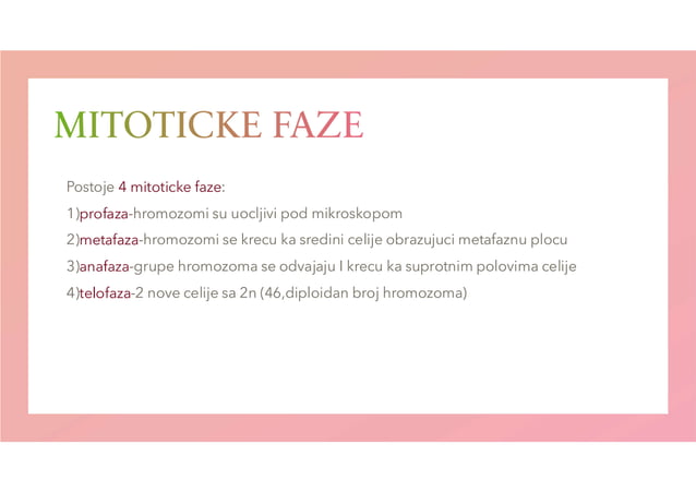 ~~MITOZA~~ biologija za 7.razred osnovne skole~~ | PDF