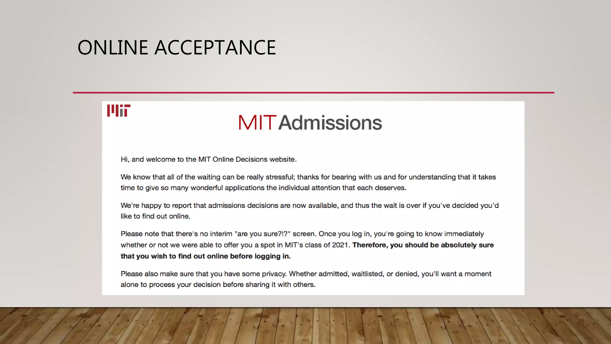 Mit presentation | PPT