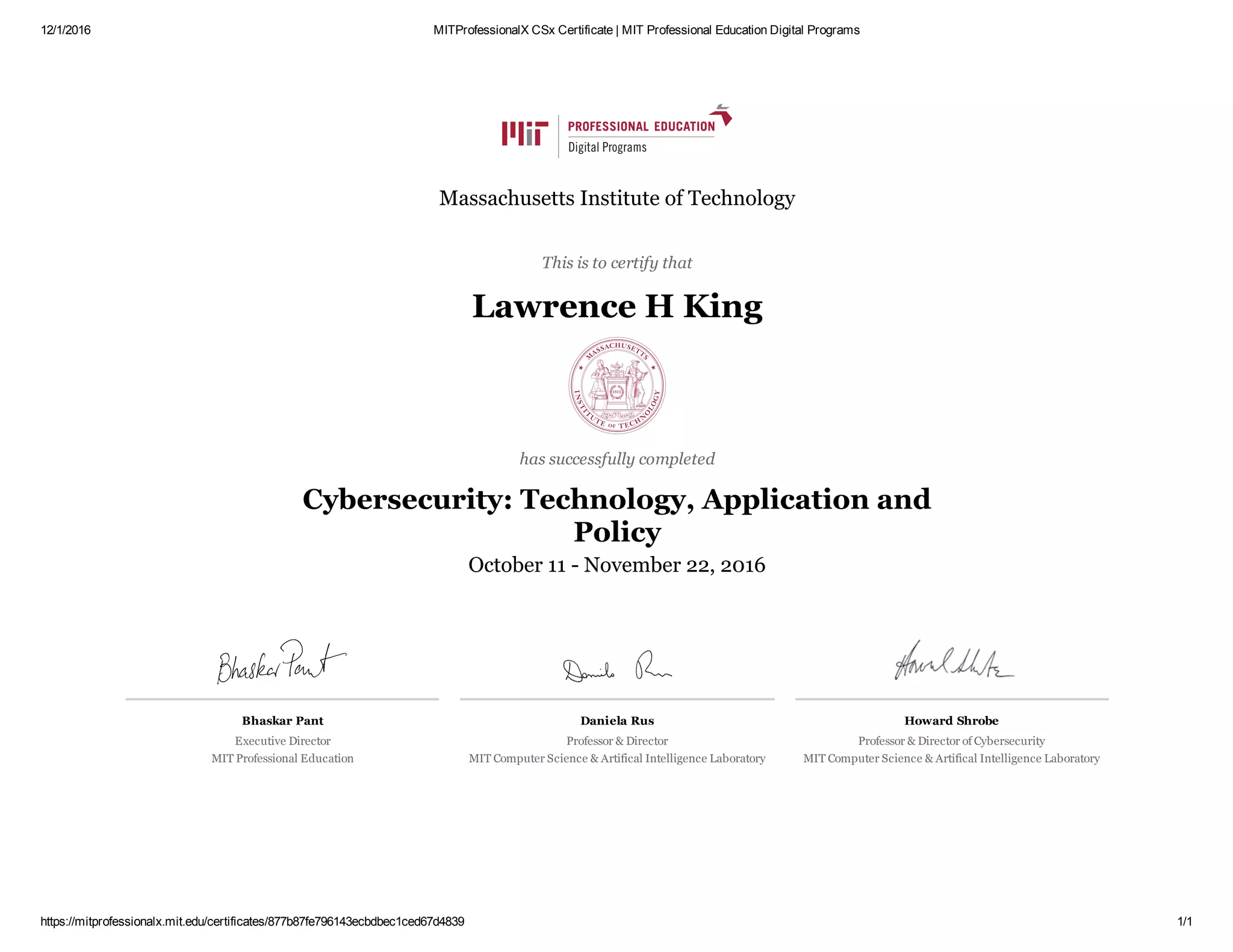 MIT professional education digital programs Cybersecurity | PPT