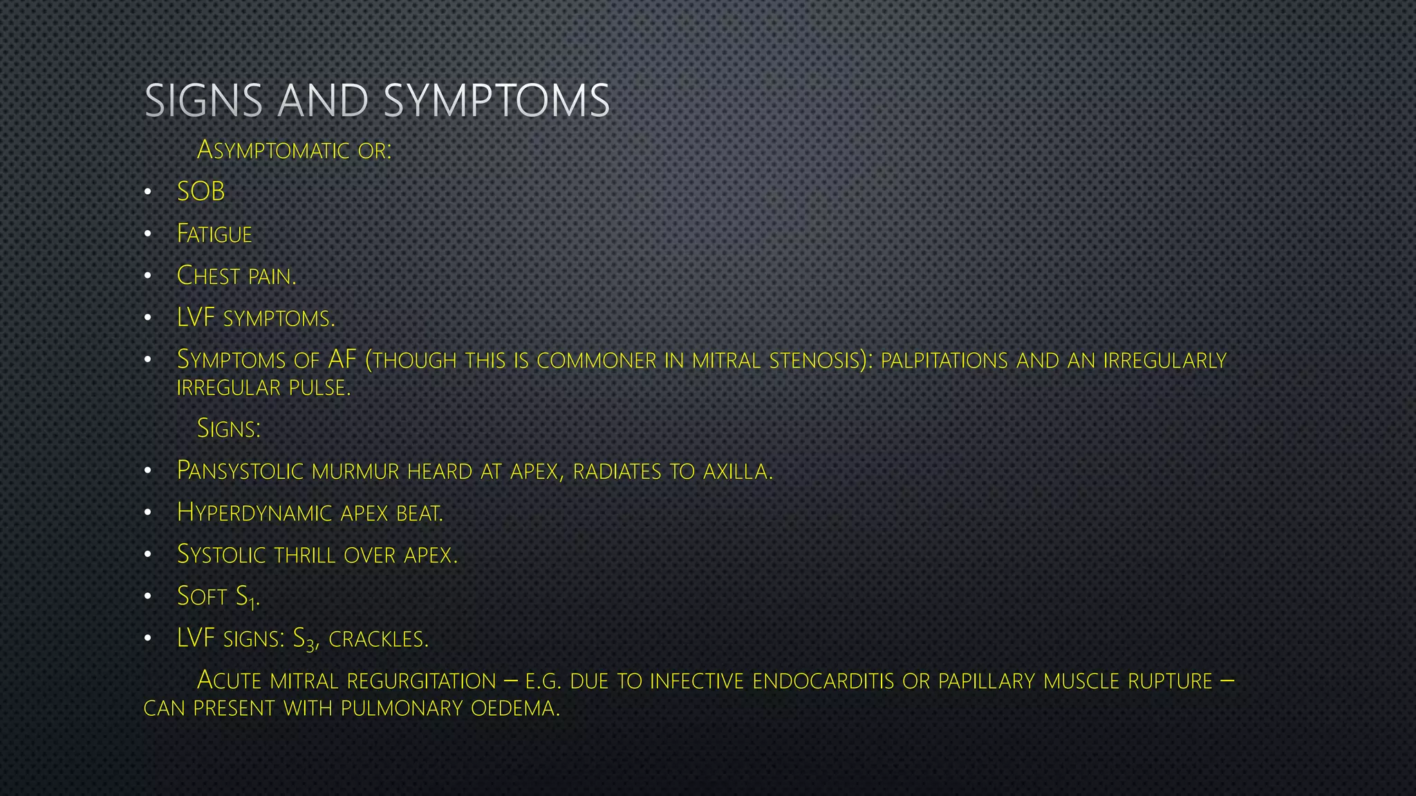 Mitral regurgitation | PPTX