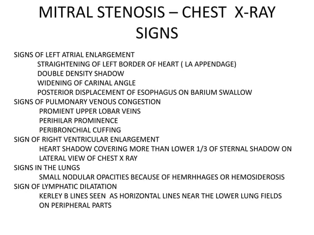 Mitral Stenosis Chest X Ray Ppt