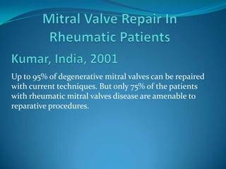 Mitral valve repair in rheumatic patients | PPTX