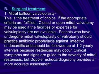 Mitral Valvular Disease - Mitral Stenosis, Regurgitation | PPTX
