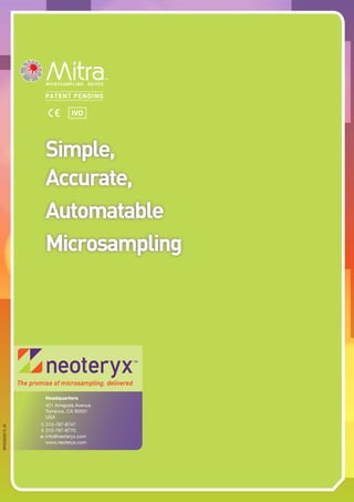 Mitra Microsampling Technology | PDF