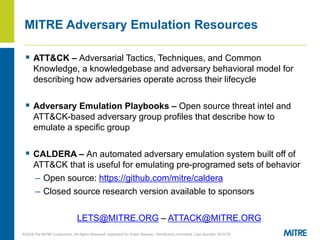 Evolution of Offensive Testing - ATT&CK-based Adversary Emulation Plans ...