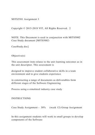 MITS5502 Assignment 3 MITS5501 .docx