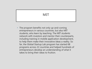 MIT's Global Startup Lab Program | PPTX