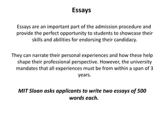Mit sloan 2013 -14 MBA application guidelines | PPT