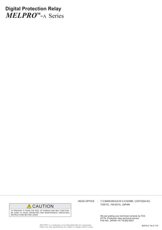 Mitsubishi digital protection relay melpro a series dienhathe.vn