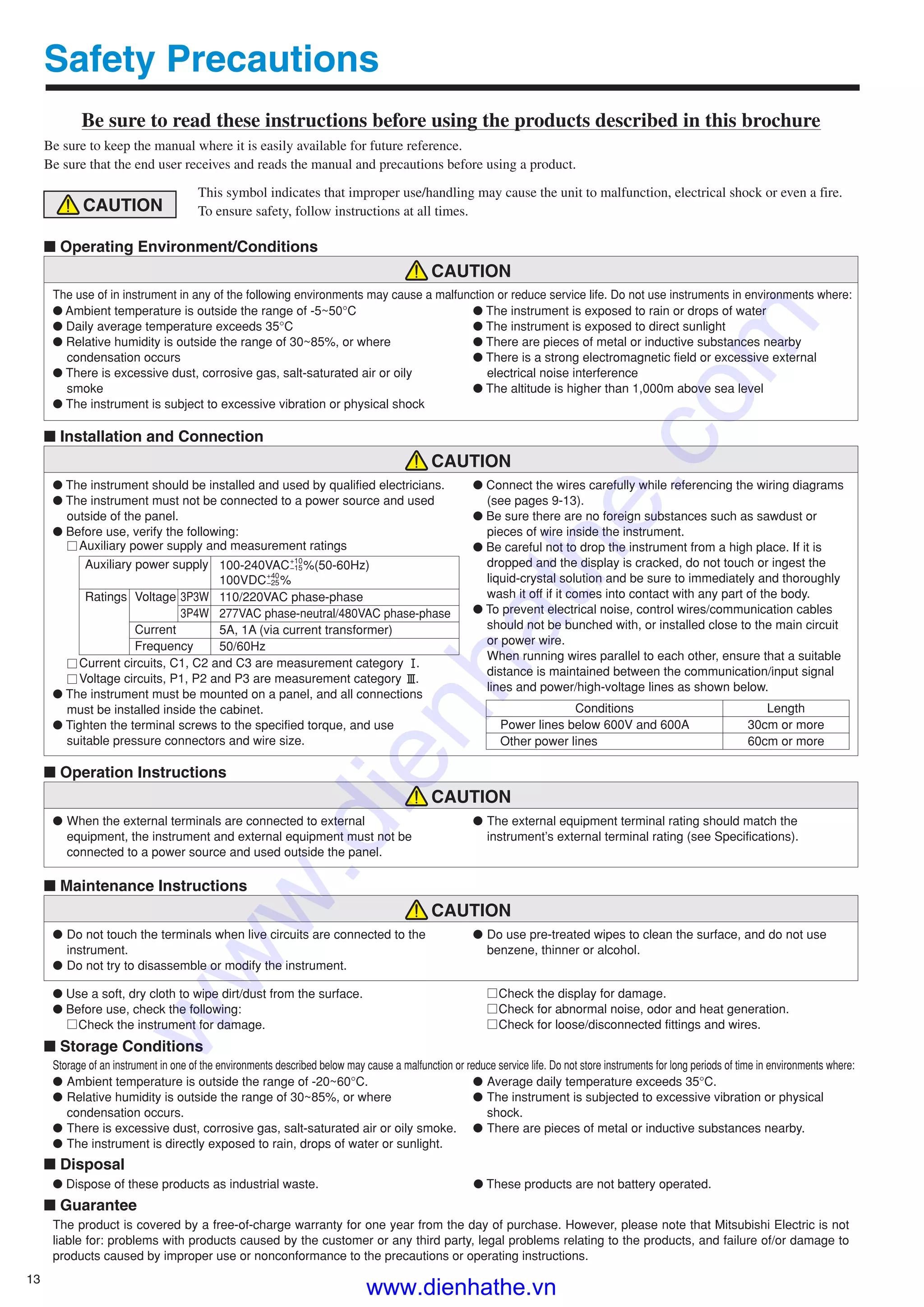Mitsubishi electronic multi measuring instruments super-s series ...